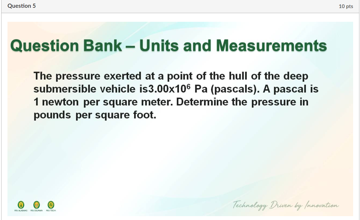 Solved Question 5 10 pts Question Bank – Units and | Chegg.com