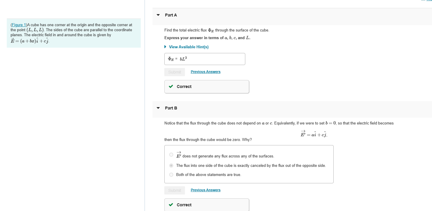 Solved What is the net charge q inside the cube? Express | Chegg.com