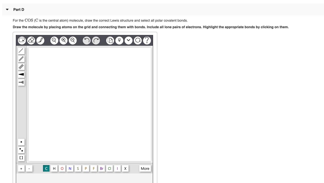 Solved v Part D For the COS (C is the central atom) | Chegg.com