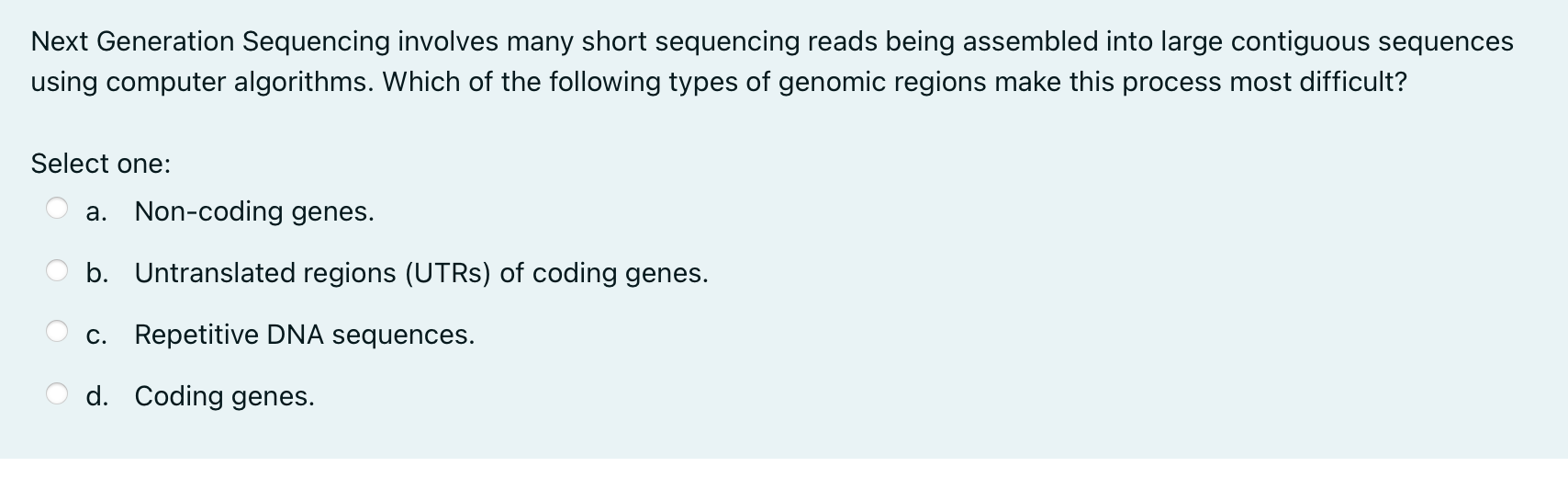 Solved Next Generation Sequencing involves many short | Chegg.com