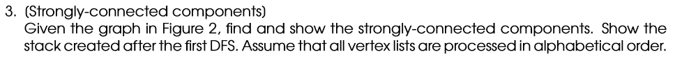 Solved 3. (Strongly-connected components) Given the graph in | Chegg.com