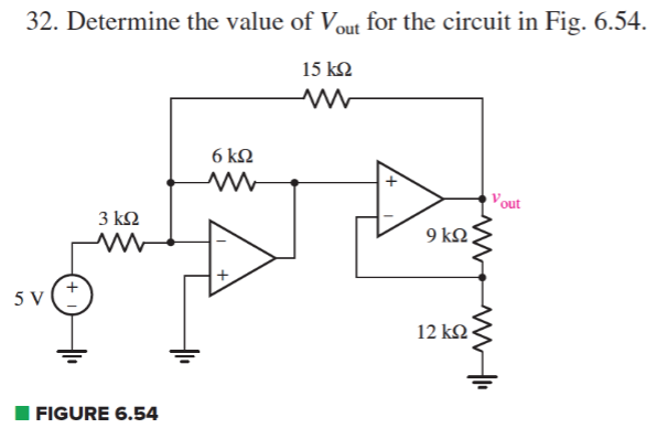 Solved Determine the value of Vout for the circuit in Fig. | Chegg.com