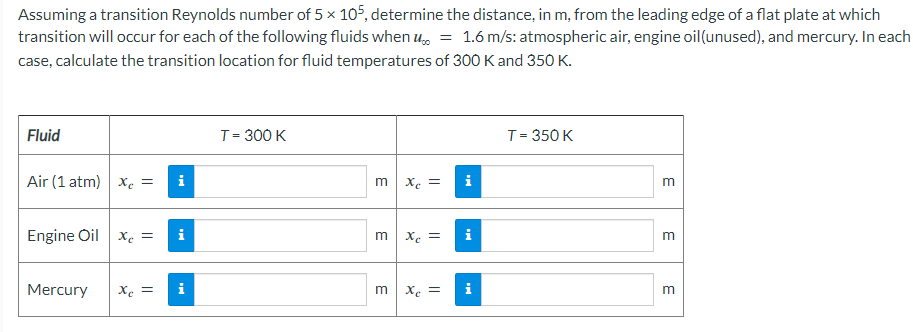 Solved Assuming a transition Reynolds number of 5×105, | Chegg.com