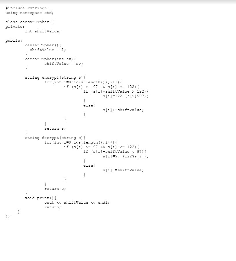 Solved PROJECT COMPONENTS: A Caesar Cipher is a code where | Chegg.com