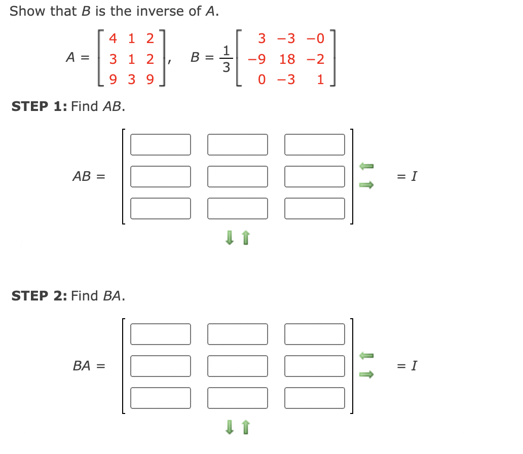 Show that B is the inverse of A. | Chegg.com