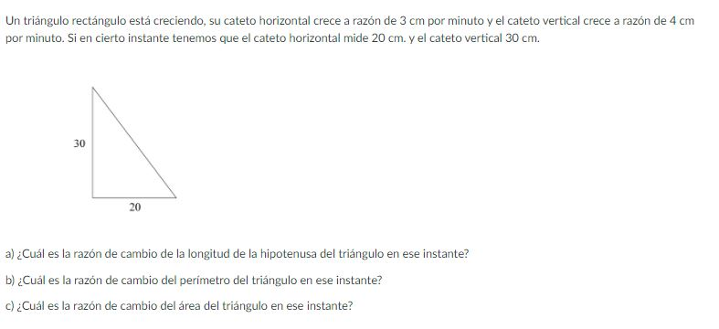 Solved A Right Triangle Is Growing Its Horizontal Leg Is Chegg