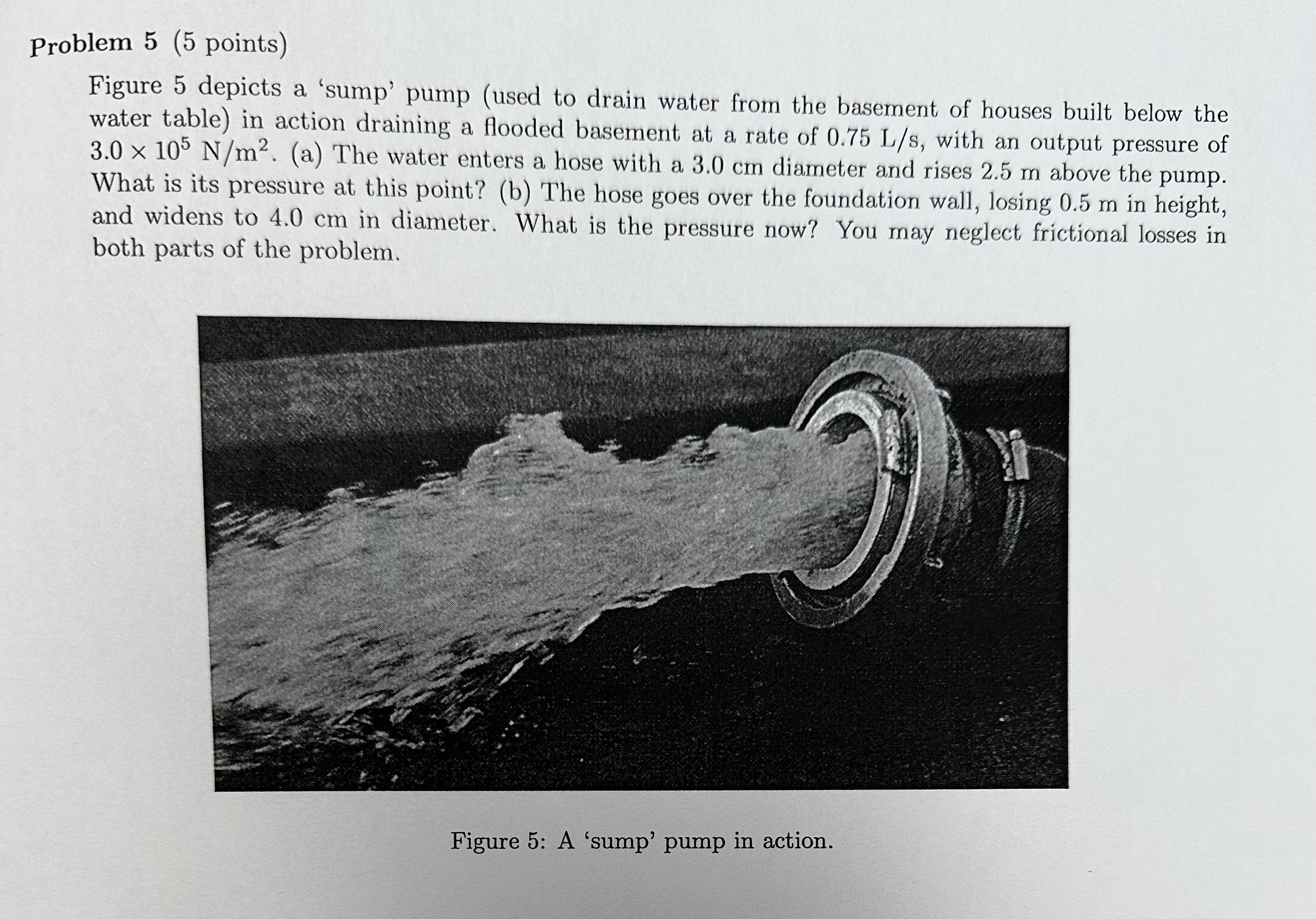 Solved Problem 5 (5 points) Figure 5 depicts a 'sump' pump | Chegg.com Solved Problem 5 (5 points) Figure 5 depicts a 'sump' pump | Chegg.com