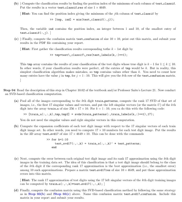 Step 01 Download the handwritten digit database | Chegg.com