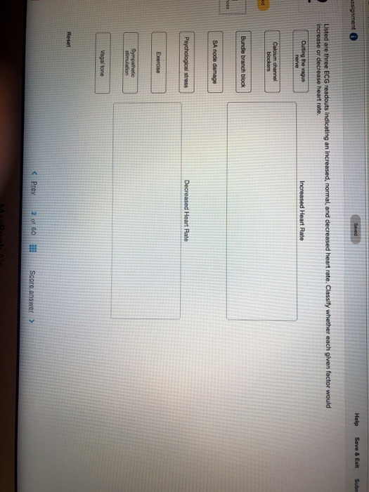 Solved increase or decrease heart rate. the | Chegg.com
