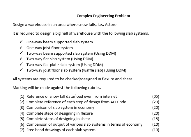 Complex Engineering Problem Design a warehouse in an | Chegg.com