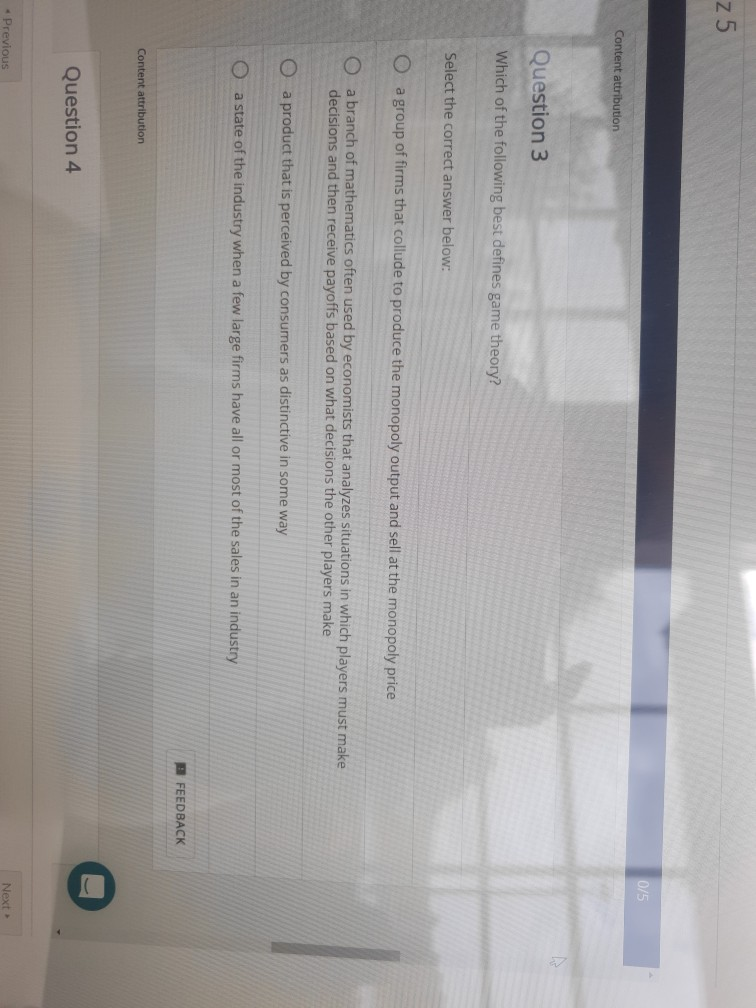 Solved z 5 0/5 Content attribution Question 3 Which of the | Chegg.com