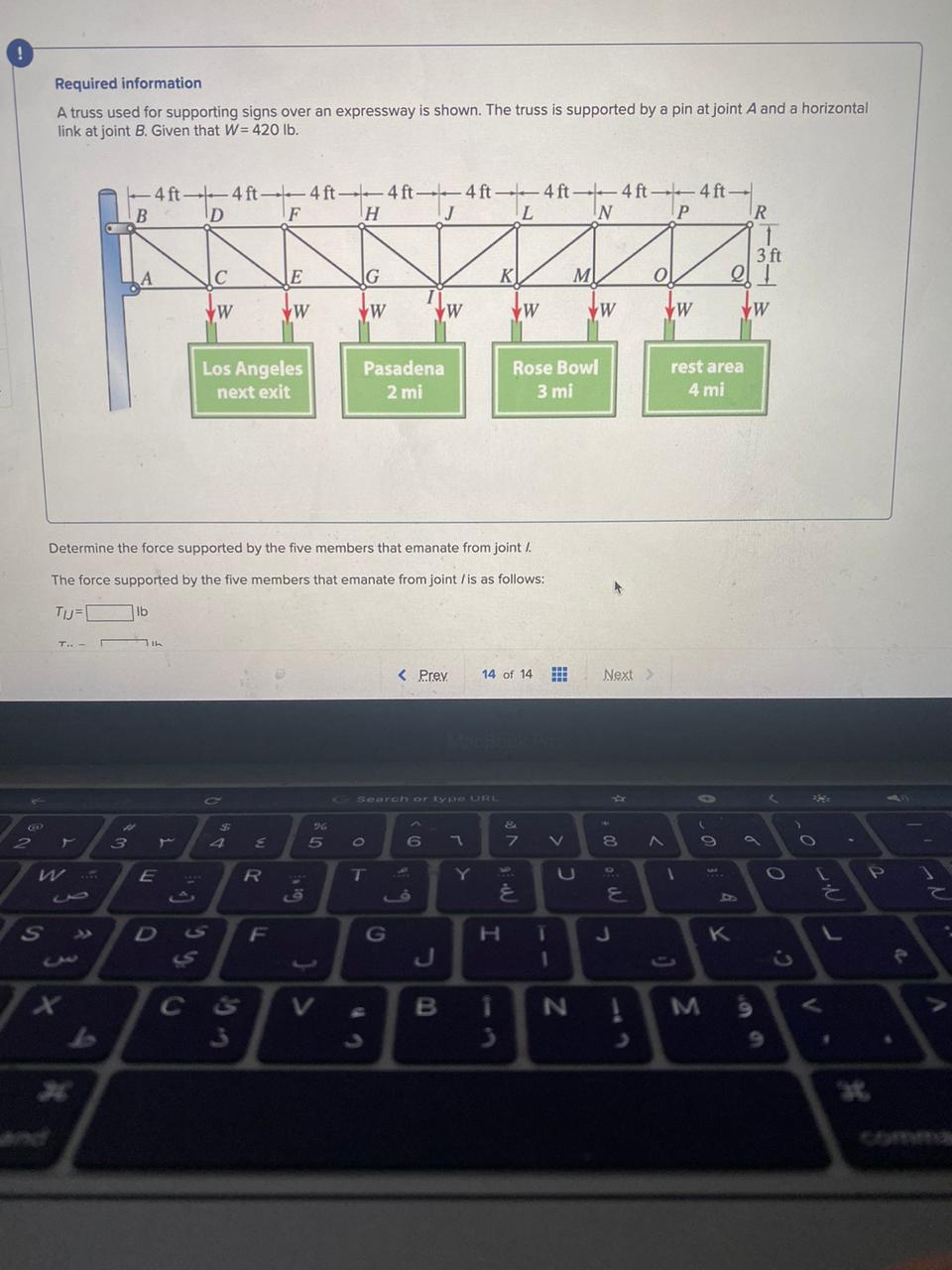 Solved ! Required information A truss used for supporting | Chegg.com