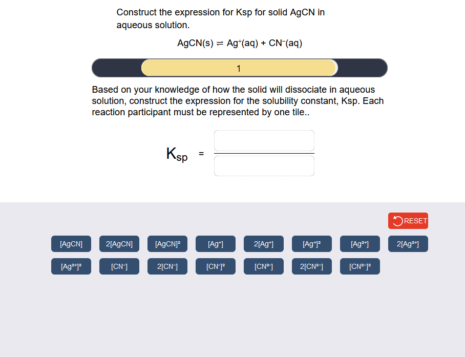 Solved Construct the expression for Ksp for solid AgCN in | Chegg.com