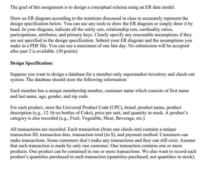 Solved The goal of this assignment is to design a conceptual | Chegg.com Solved The goal of this assignment is to design a conceptual | Chegg.com