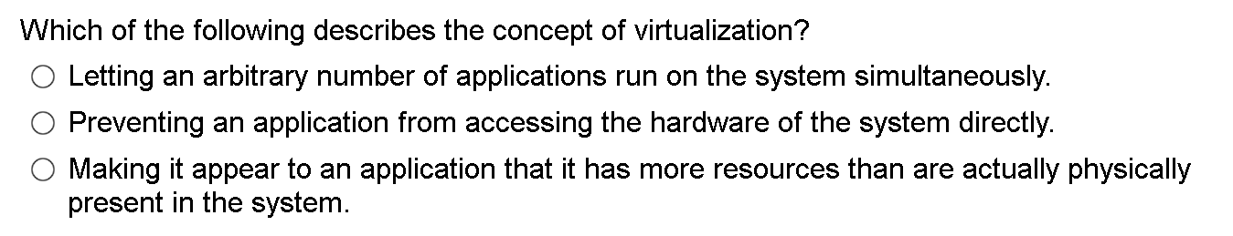 Solved Which of the following describes the concept of | Chegg.com