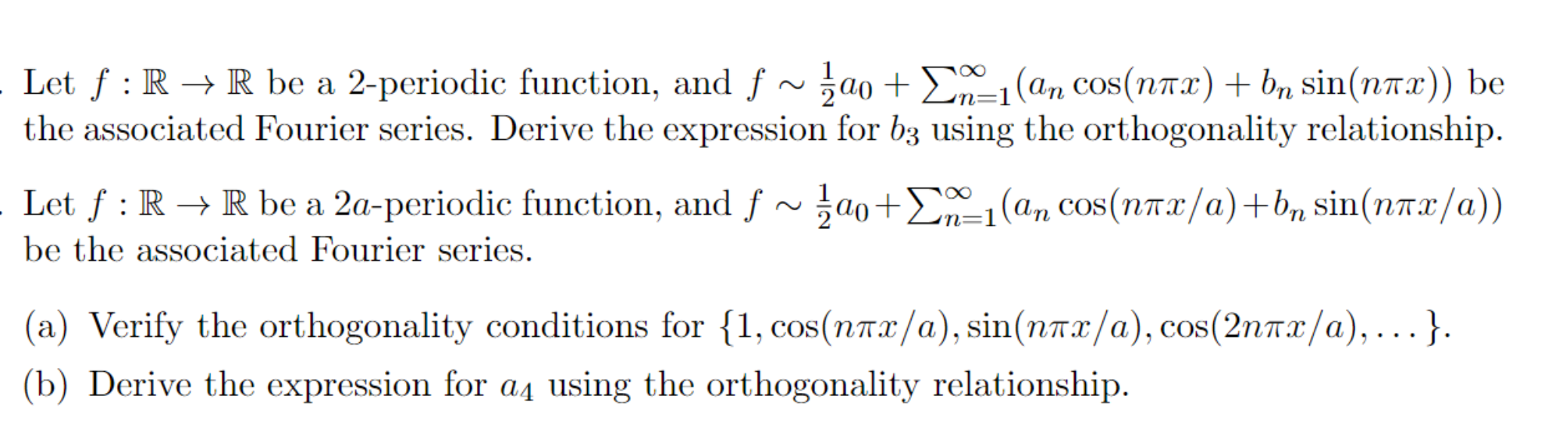 Solved Let f:R→R be a 2-periodic function, and | Chegg.com