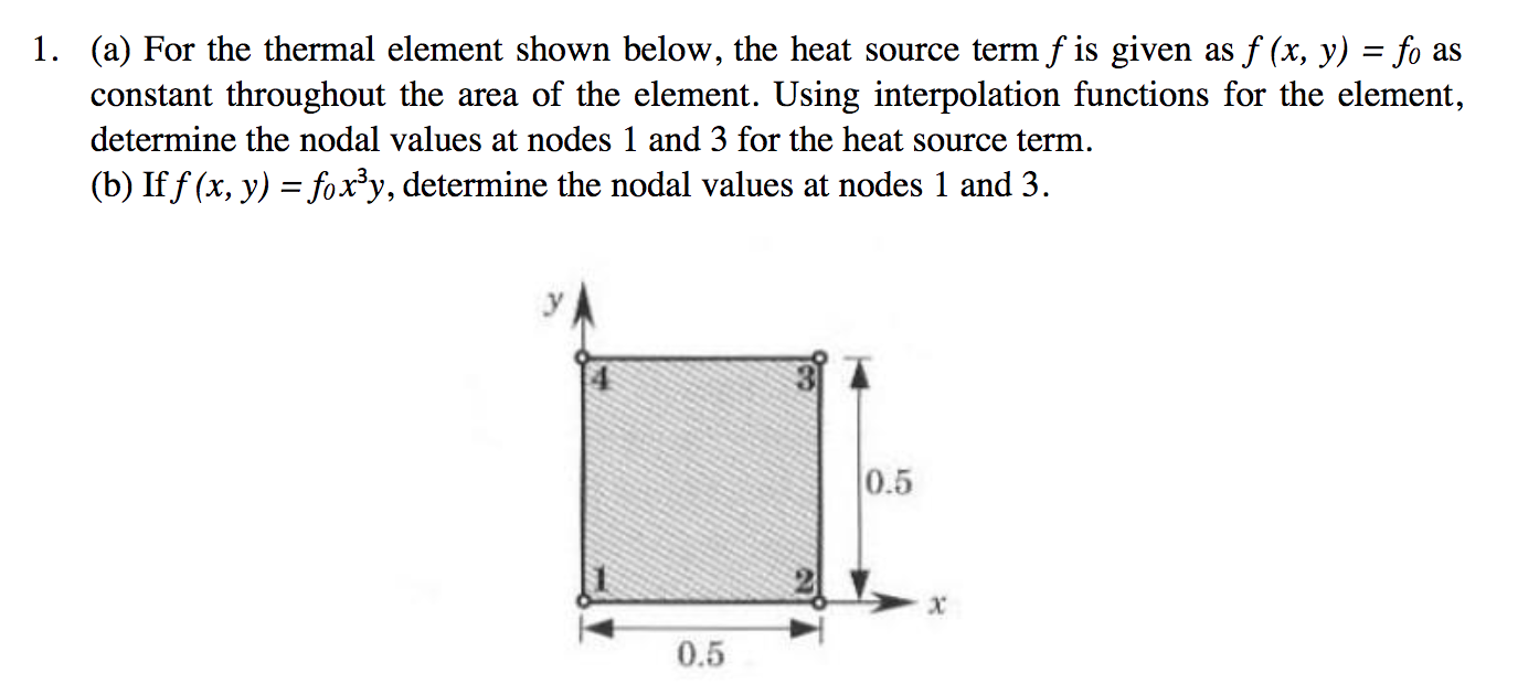 Solved 1. (a) For the thermal element shown below, the heat | Chegg.com