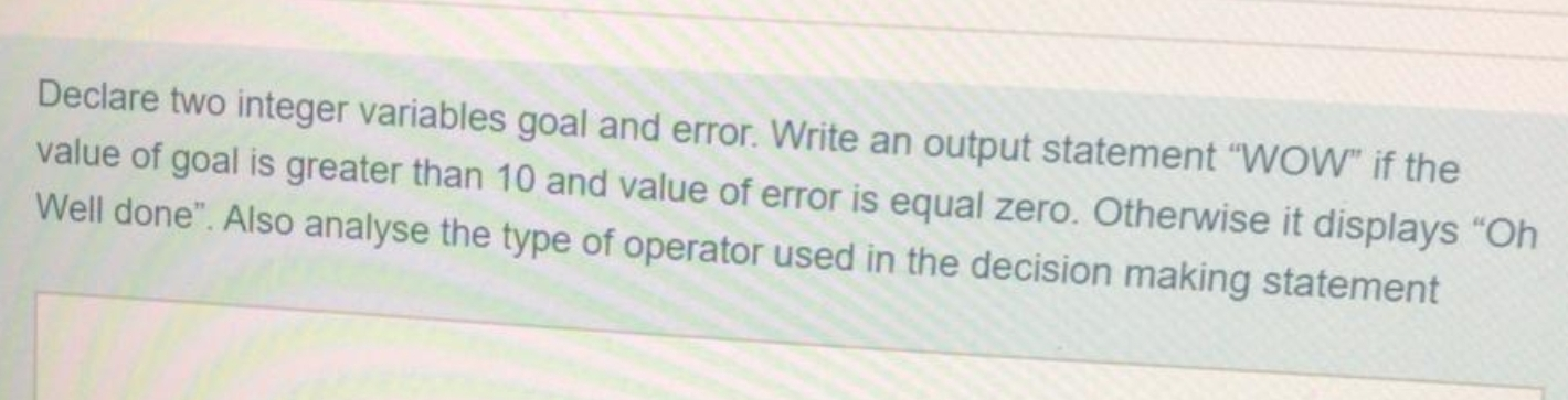 Solved inty: int x = 1; int total = 0; while ( x