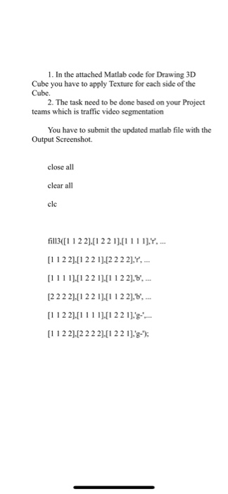 Matlab/COMPUTER Graphics USE ANY VIDEO SEGMENTATION | Chegg.com
