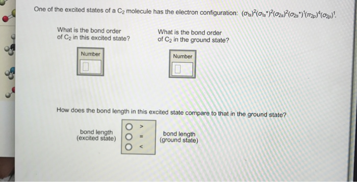 Solved One of the excited states of a C2 molecule has the | Chegg.com
