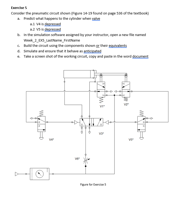 Solved Exercise 5Consider the pneumatic circuit shown | Chegg.com