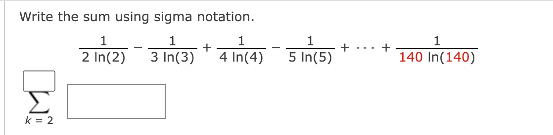 Solved Write the sum using sigma notation. | Chegg.com