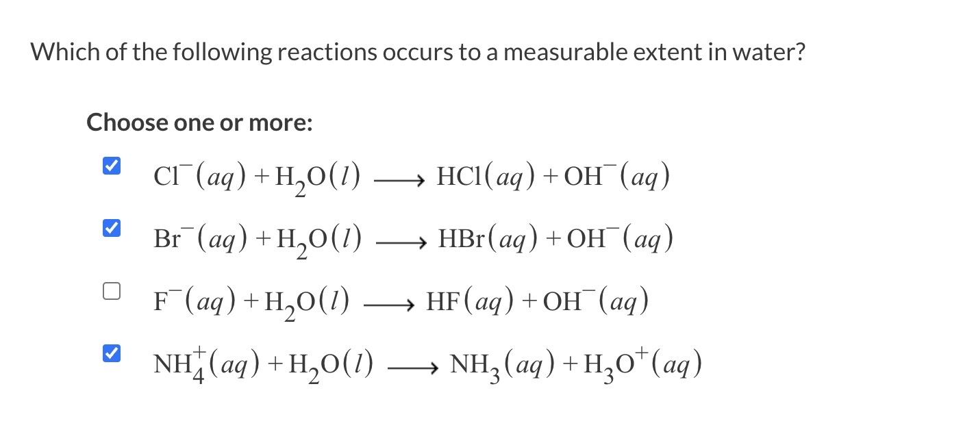 Solved Which of the following reactions occurs to a | Chegg.com