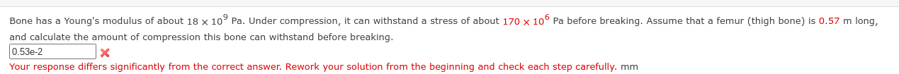 Solved and calculate the amount of compression this bone can | Chegg.com