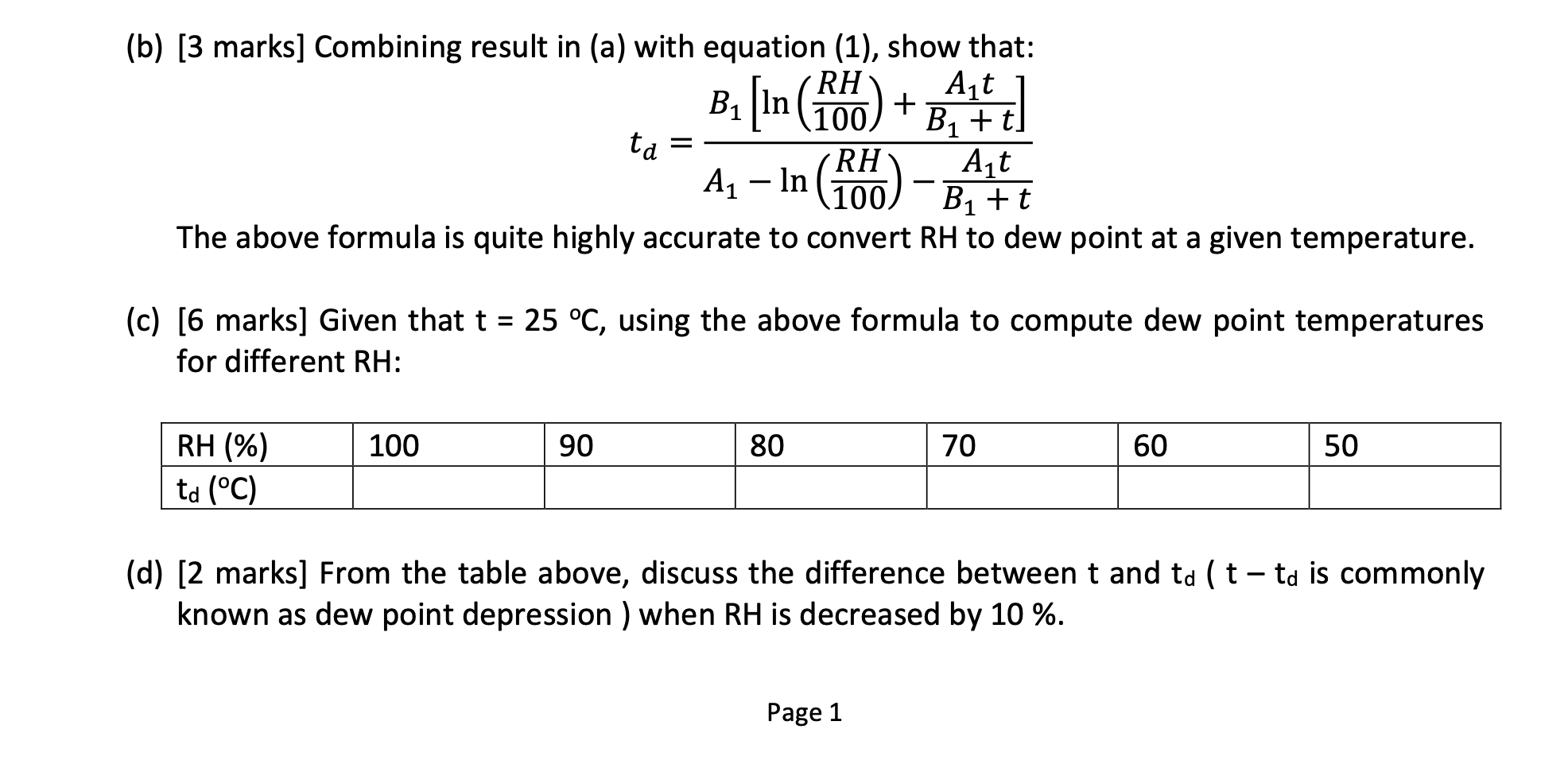 Solved In Lecture 3 , the relationship of relative humidity | Chegg.com