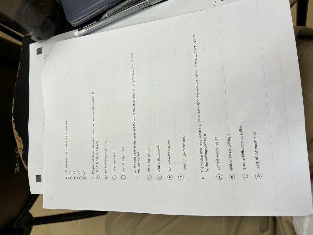 Solved 1. B255 is a generat gurpose programmable Wo device | Chegg.com