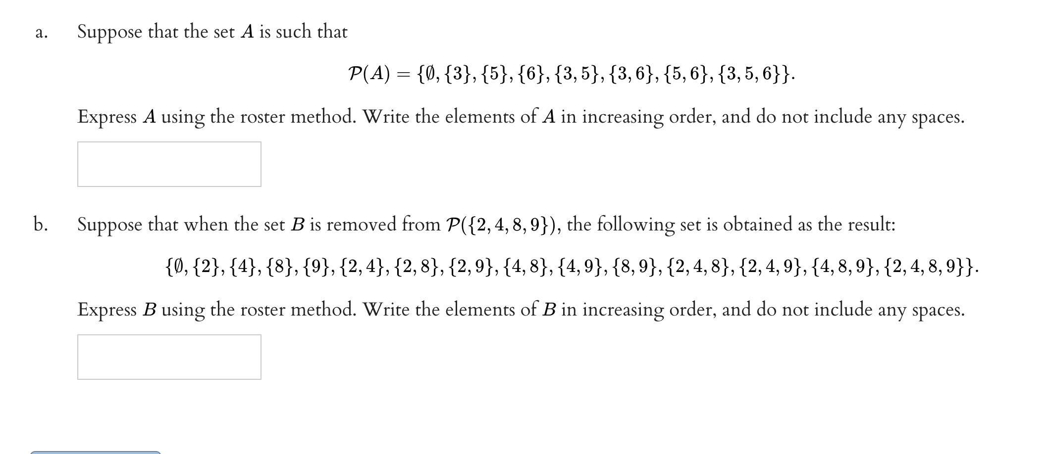 Solved Express each set below using the roster method. Write | Chegg.com