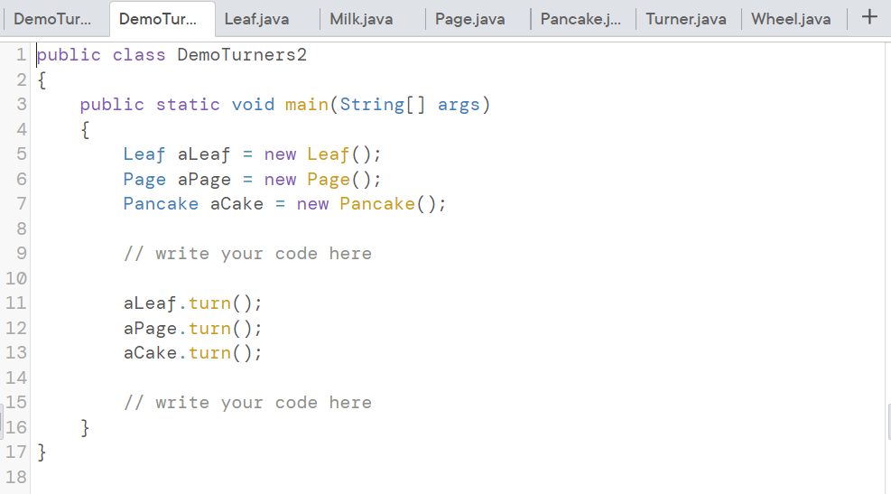 Create an interface named Turner, with a single | Chegg.com