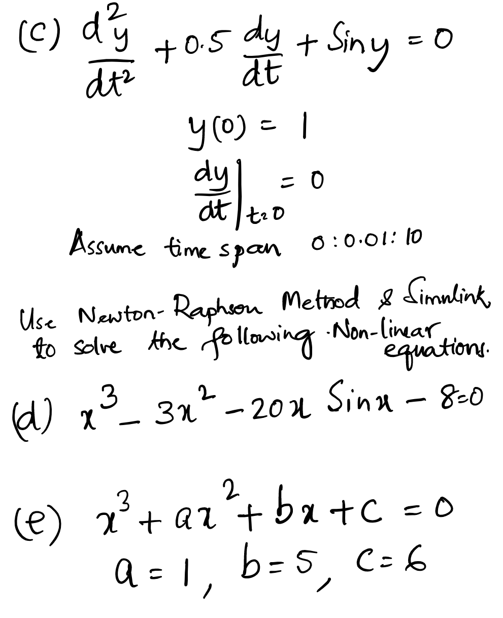 Solved Solve the following ode's using Euler method ODE 45 | Chegg.com