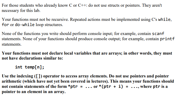 Solved For those students who already know C or C++ : do not | Chegg.com
