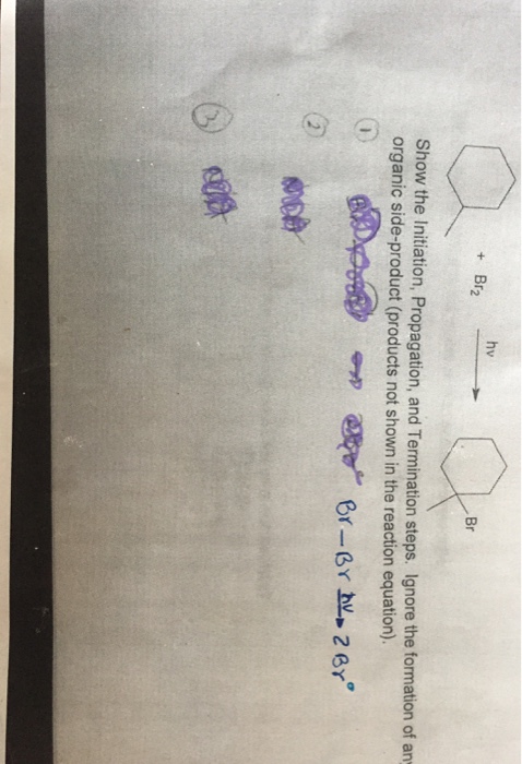 Solved Show the Initiation, Propagation, and Termination | Chegg.com