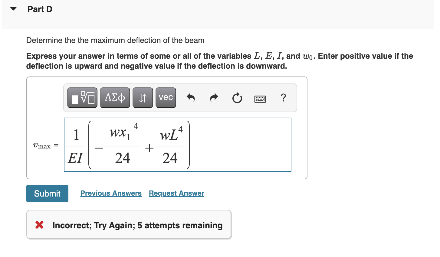 Solved Consider the beam shown in (Figure 1). EI is | Chegg.com
