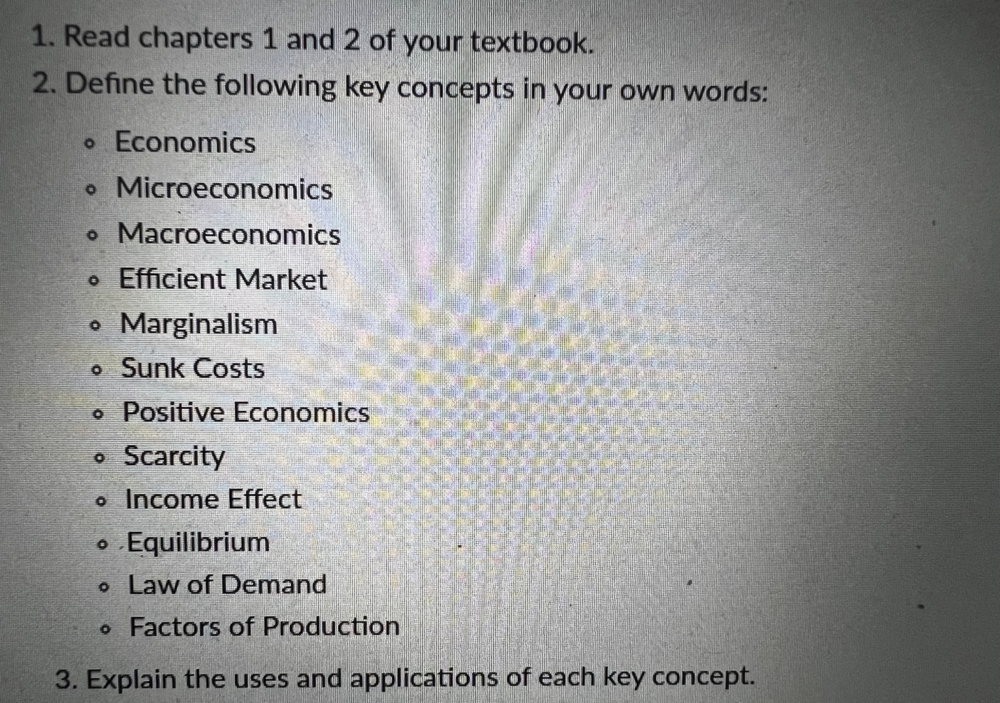 Solved 1. Read chapters 1 and 2 of your textbook. 2. Define | Chegg.com