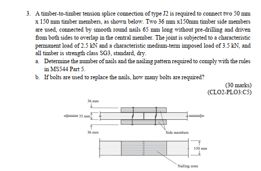 3. A timber-to-timber tension splice connection of | Chegg.com