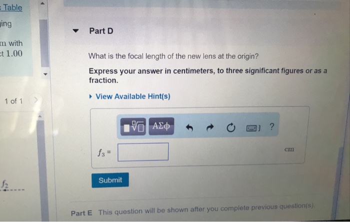 Solved A Two-Lens System 1 of 5 A compound lens system | Chegg.com