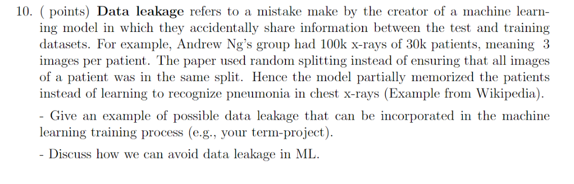 Solved ( points) Using the dataset below, we want to build a | Chegg.com