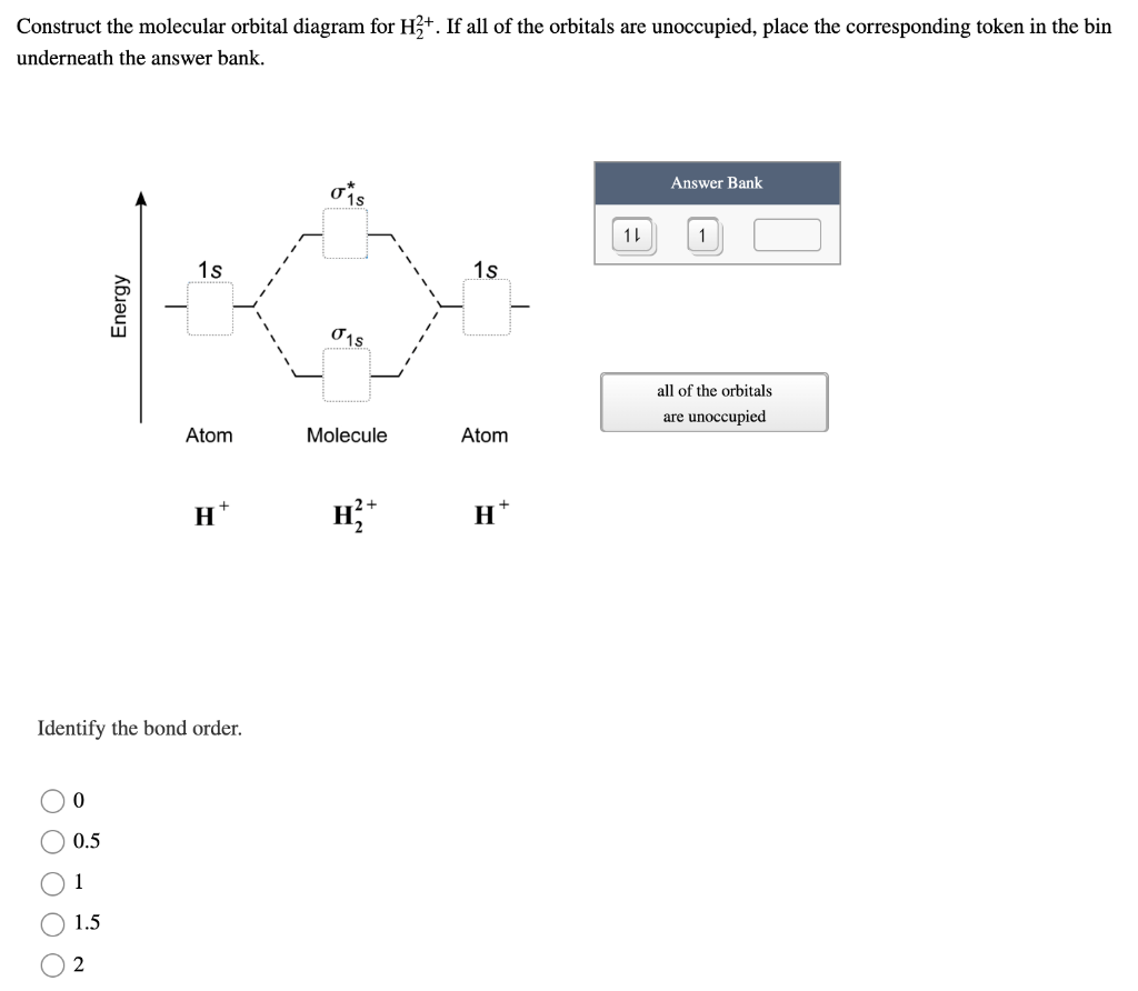 Solved Construct The Molecular Orbital Diagram For H If