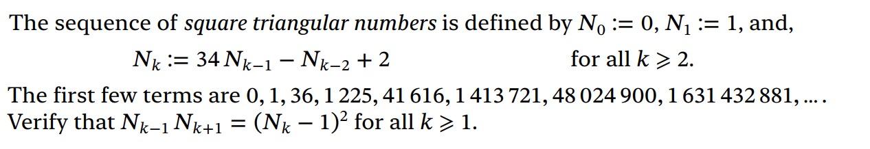Solved The sequence of square triangular numbers is defined | Chegg.com