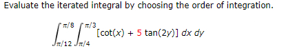 Solved Evaluate the iterated integral by ﻿choosing the order | Chegg.com