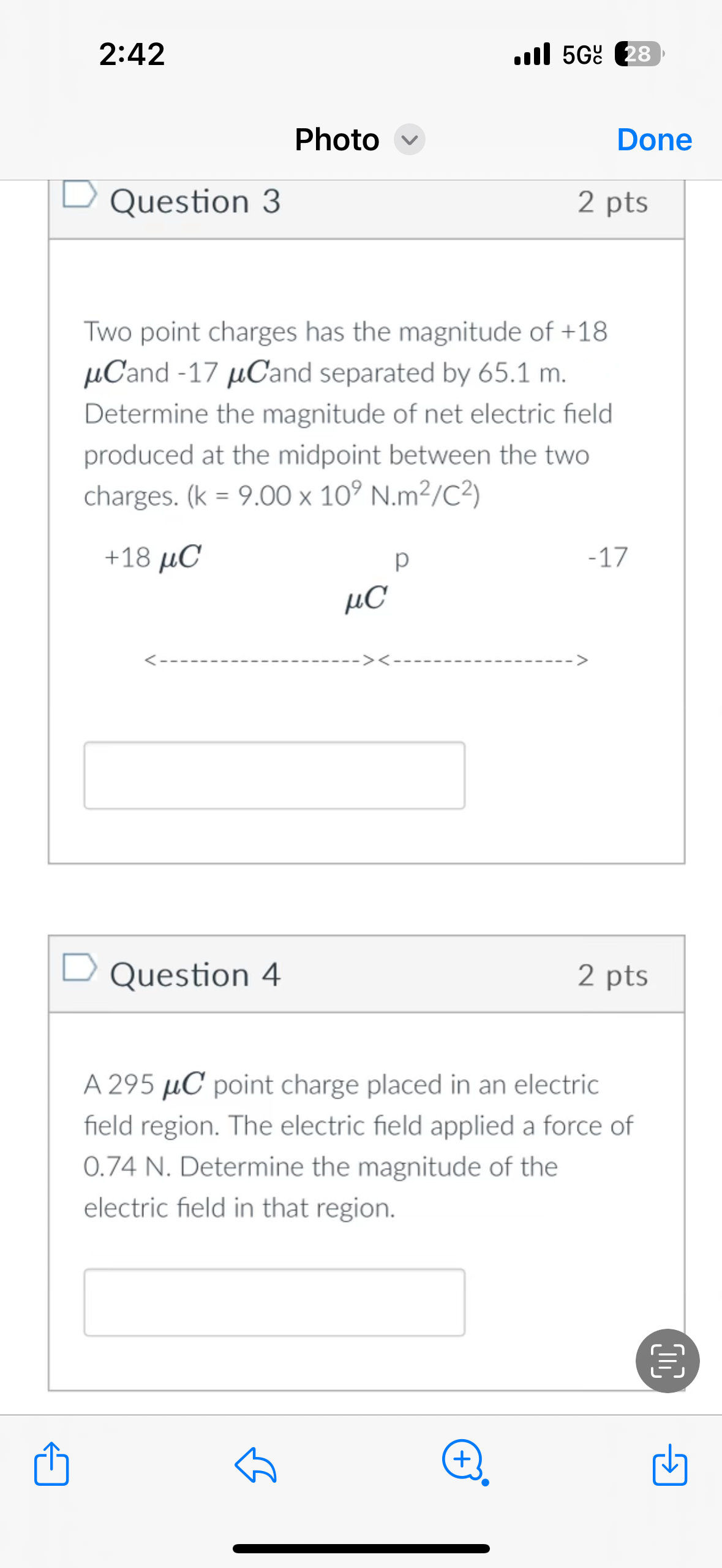 Solved ﻿Question 3Two point charges has the magnitude of | Chegg.com