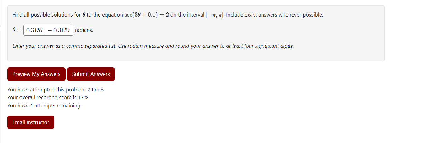Solved Find all possible solutions for θ to the equation | Chegg.com
