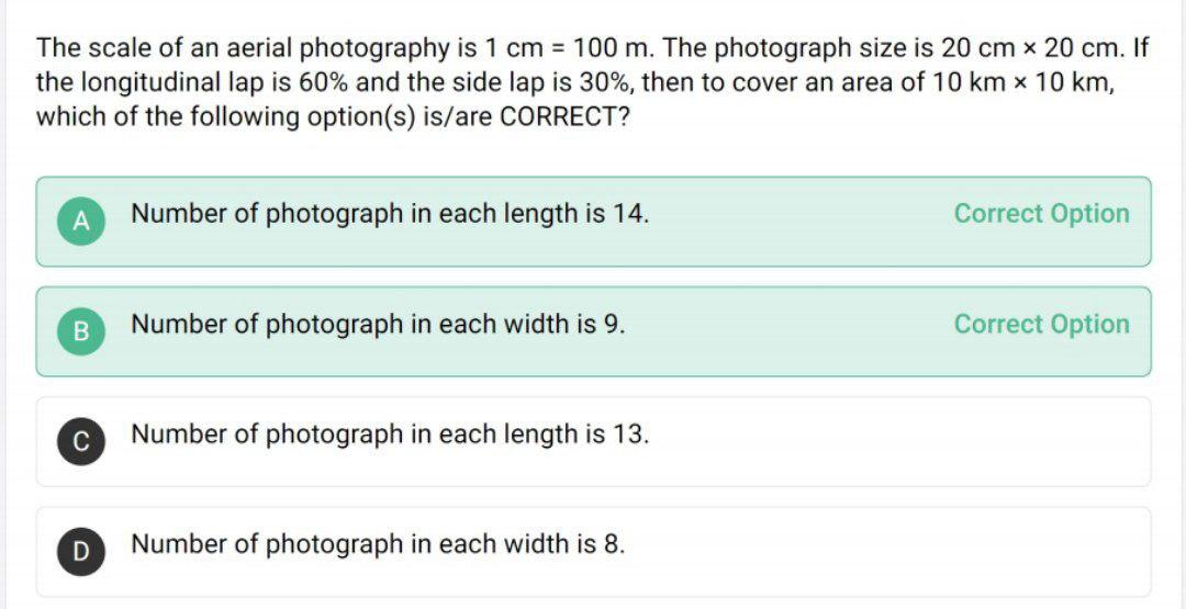 Solved The scale of an aerial photography is 1 cm = 100 m. | Chegg.com