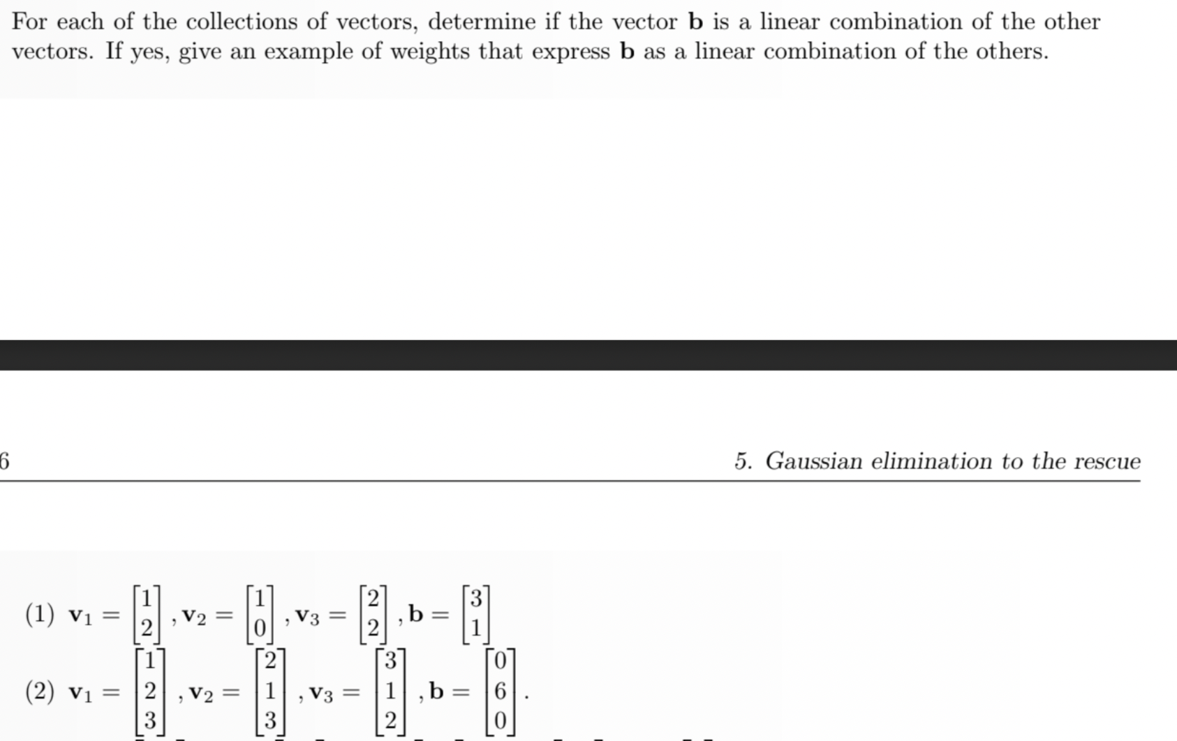 Solved For Each Of The Collections Of Vectors Determine If
