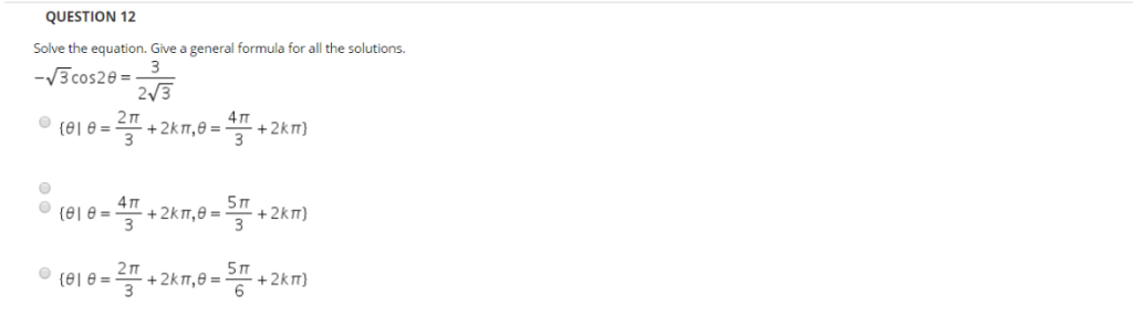 Solved Solve the equation. Give a general formula for all | Chegg.com