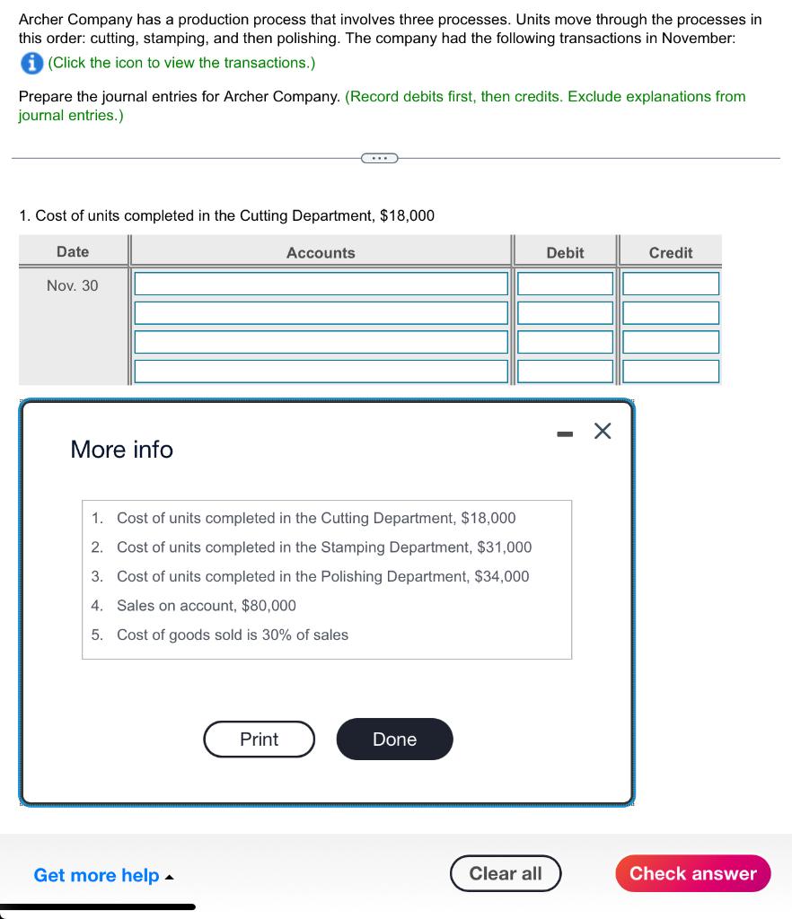 Solved Archer Company has a production process that involves | Chegg.com