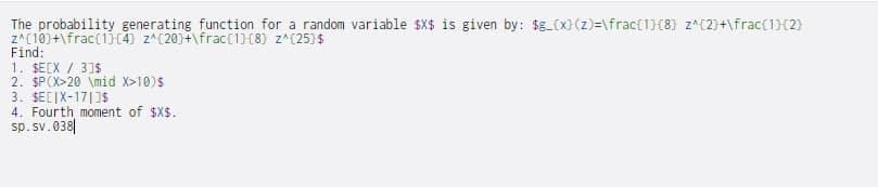 The probability generating function for a random | Chegg.com